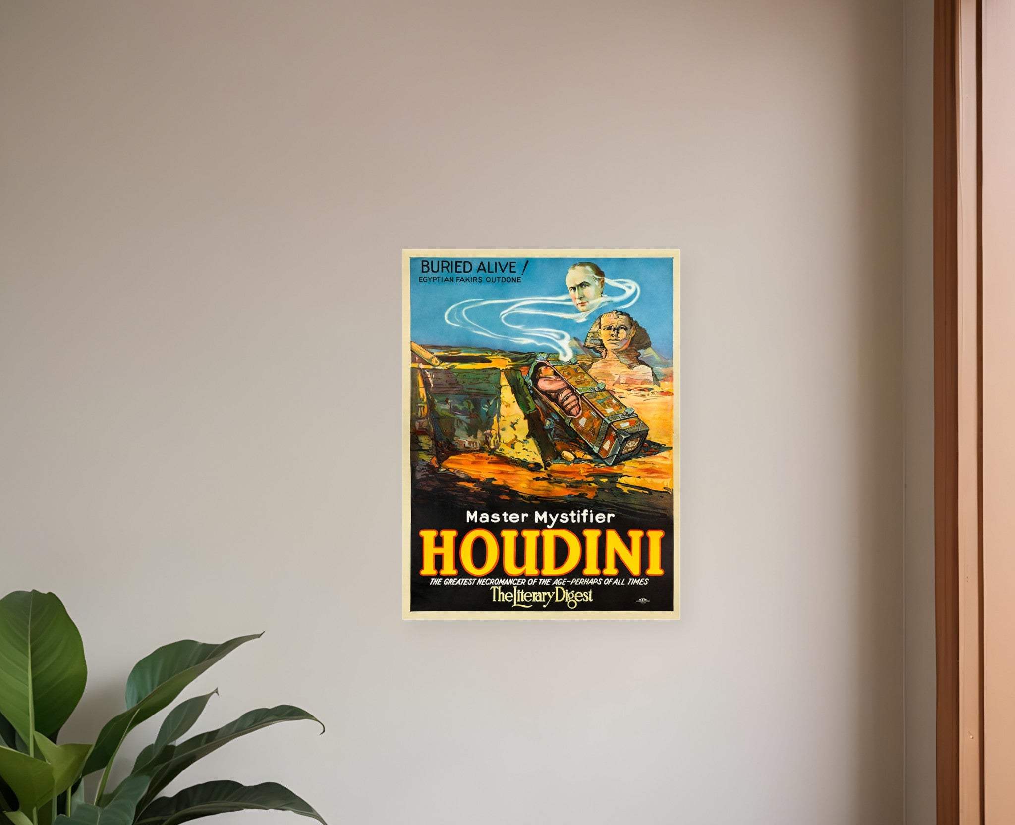 Houdini Master Mystifier Vintage Magic Unframed Print Wall Art ...