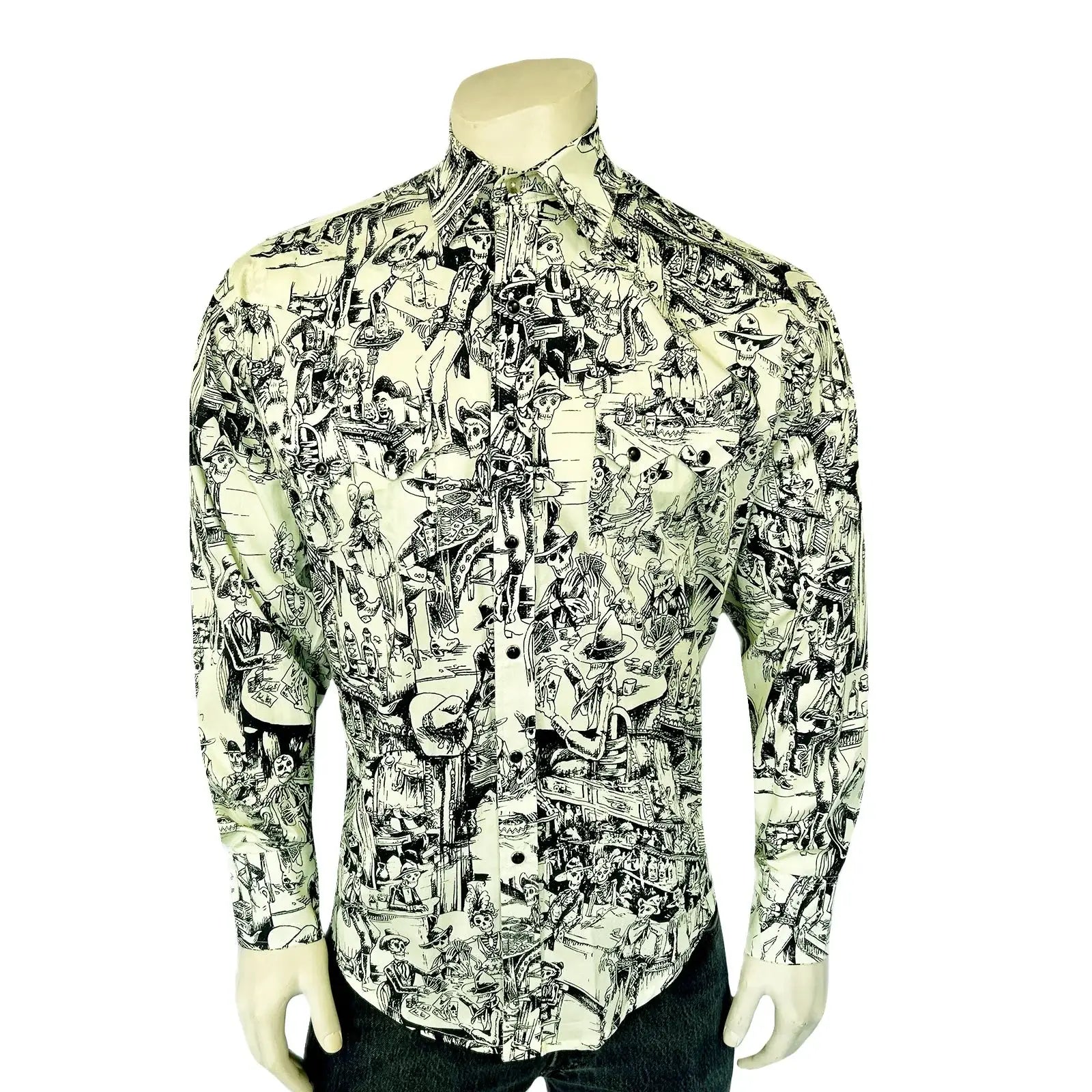 Rockmount Ranch Ware Men's Deadwood Saloon Print Western Shirt ...