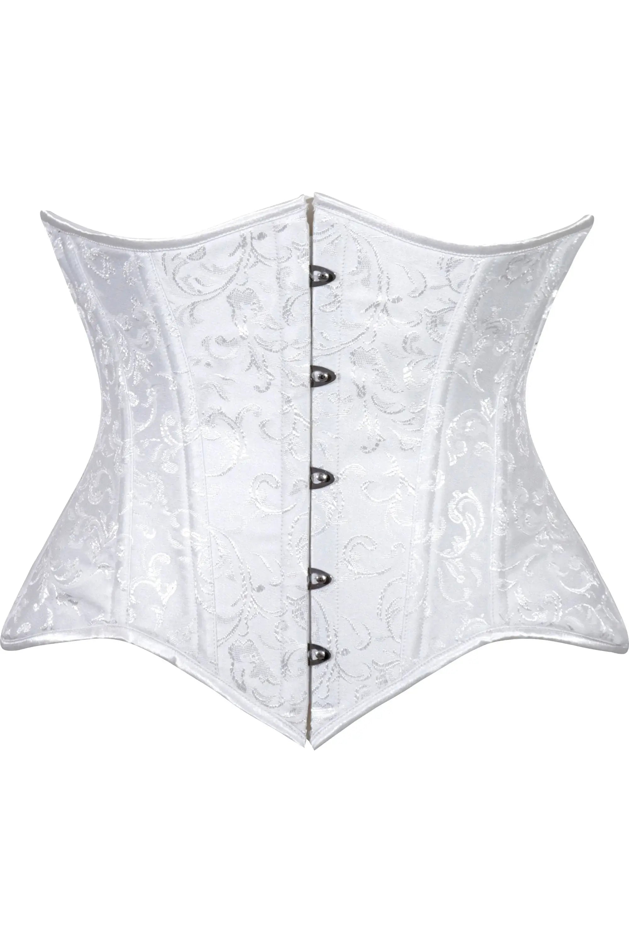 Daisy Corsets Lavish White Brocade Waist Cincher Under Bust Corset w ...