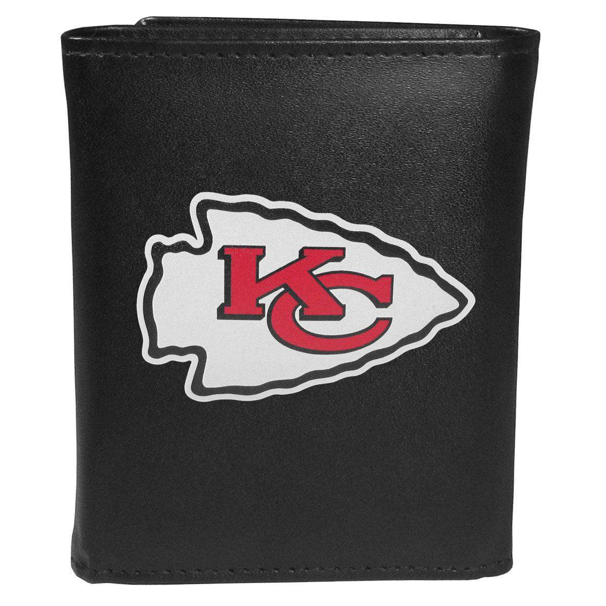 Kansas City Chiefs Leather Tri-fold Wallet, Large Logo - Flyclothing ...