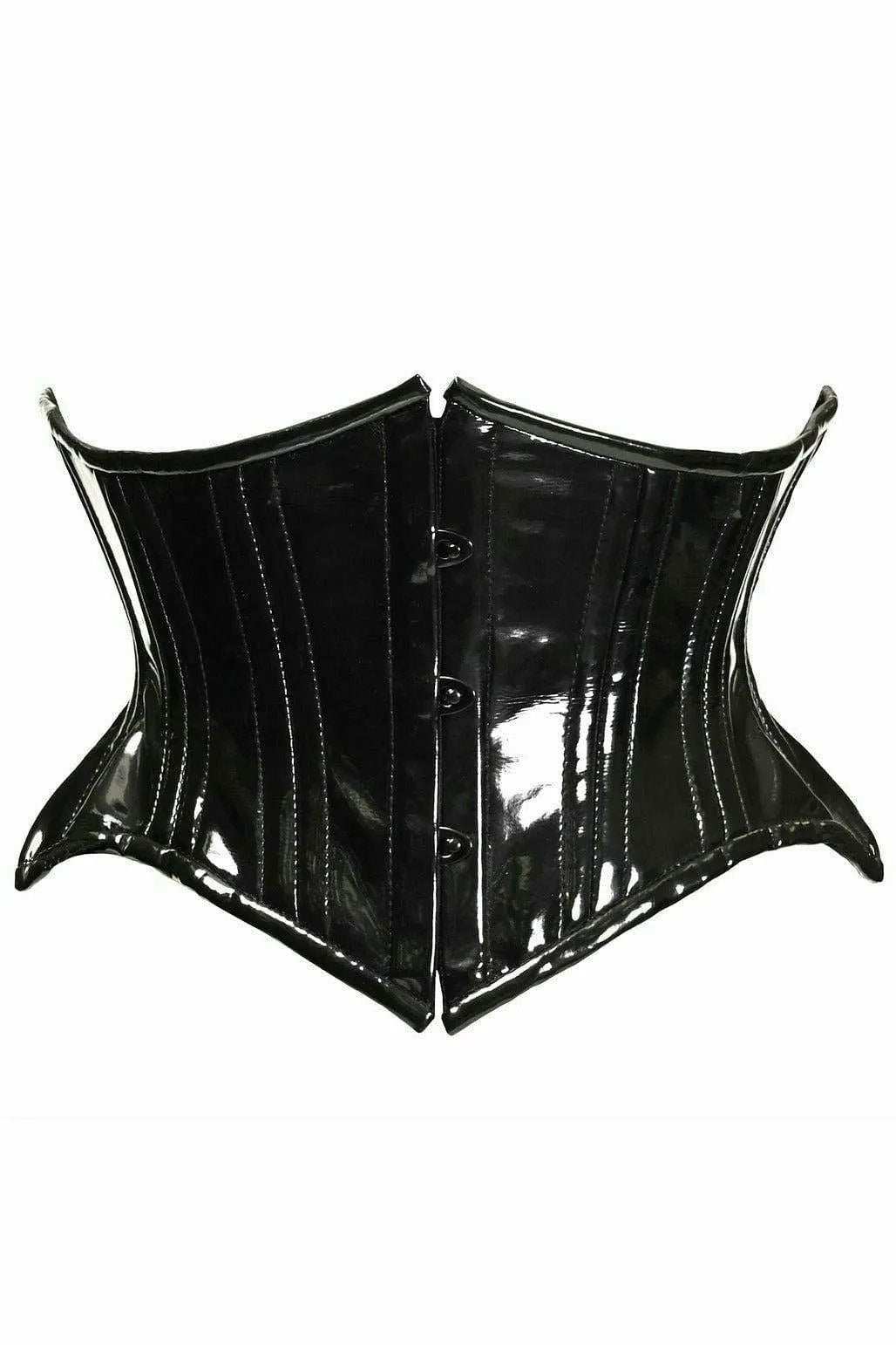 Daisy Corsets Top Drawer Black Patent PVC Vinyl Double Steel Boned ...